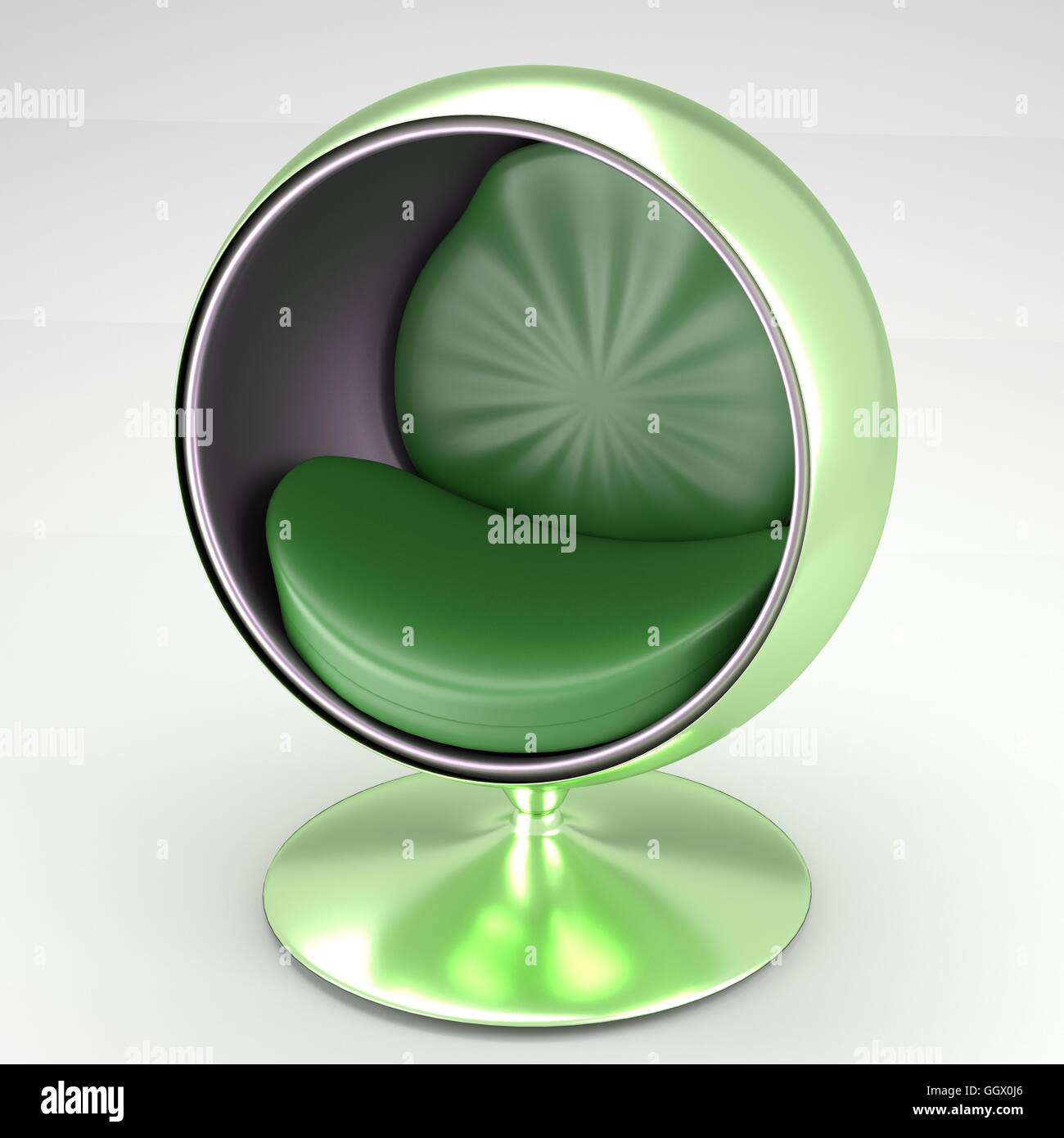 shiny modern circular chair in green Stock Photo - Alamy