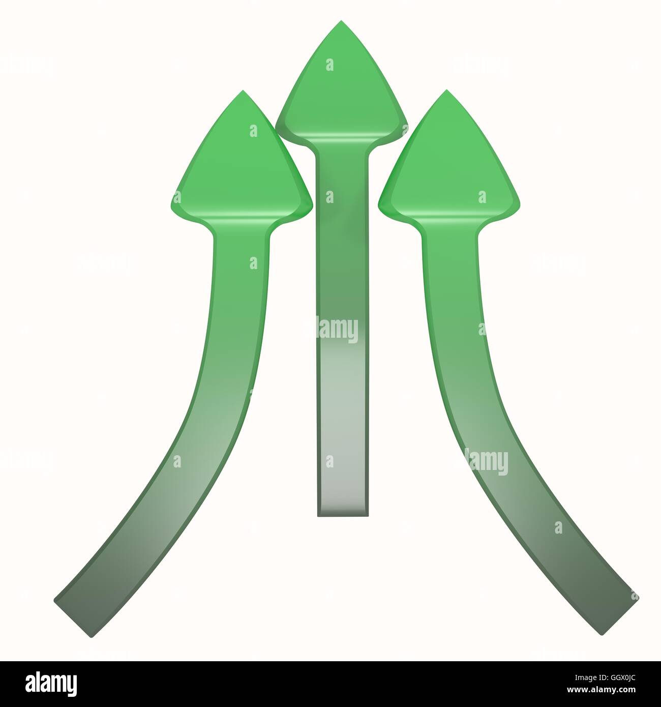 three green tinted arrows pointing up Stock Photo - Alamy