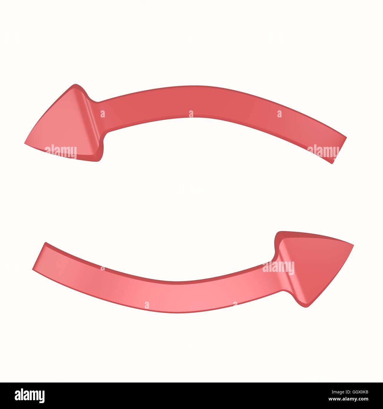 3d render red arrow pointing Cut Out Stock Images & Pictures - Alamy