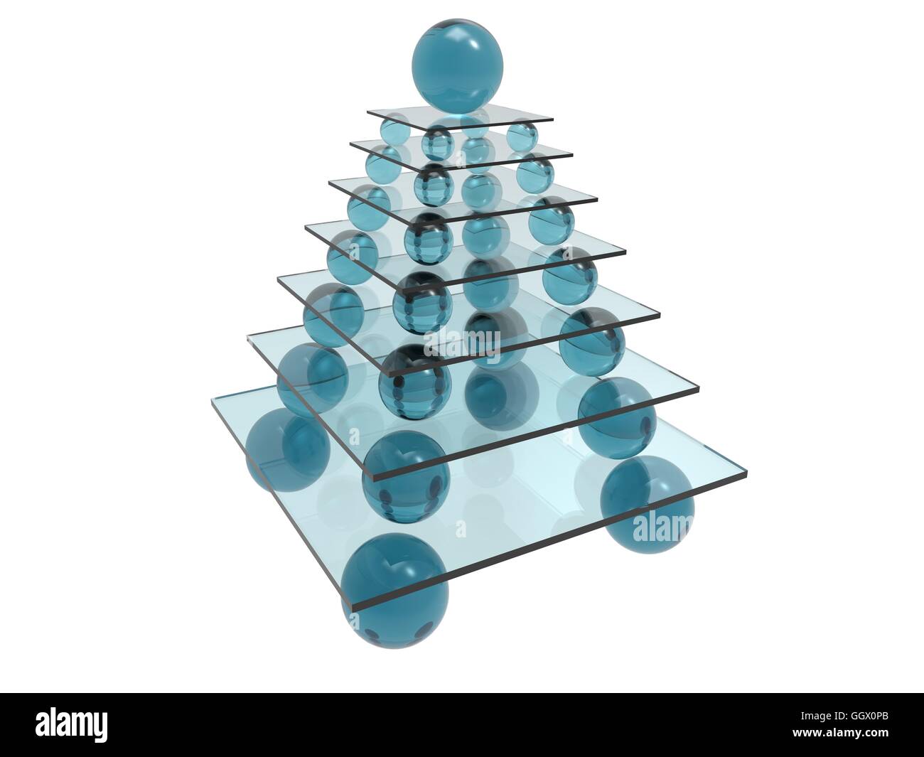 isolated abstract three-dimensional pyramide in blue Stock Photo - Alamy