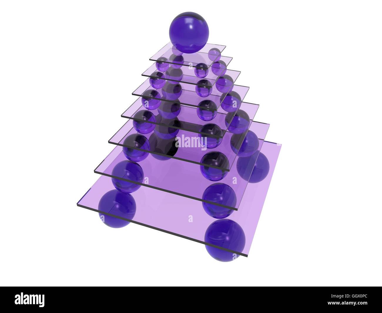 isolated abstract three-dimensional pyramide in purple Stock Photo - Alamy