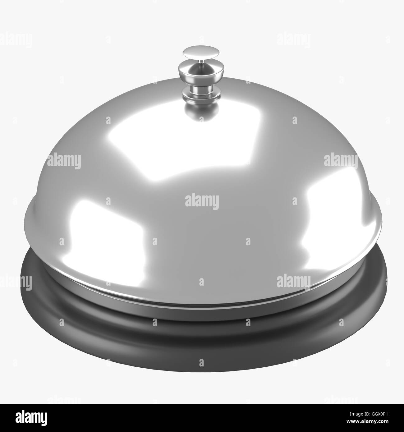 isolated desk bell with reflections 3d render Stock Photo - Alamy