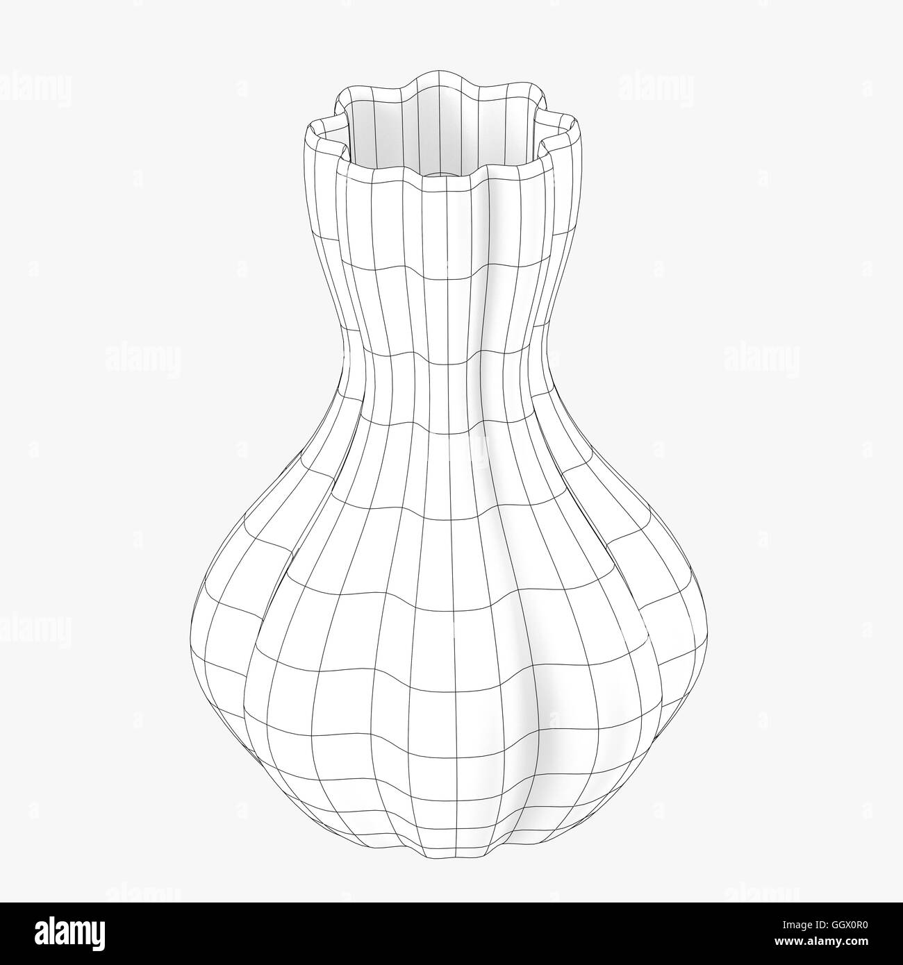 isolated vase black and white wireframe image Stock Photo - Alamy