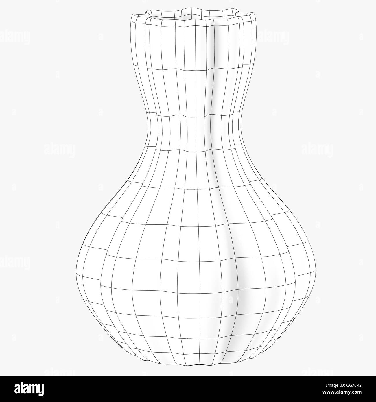 isolated vase black and white wireframe image Stock Photo - Alamy