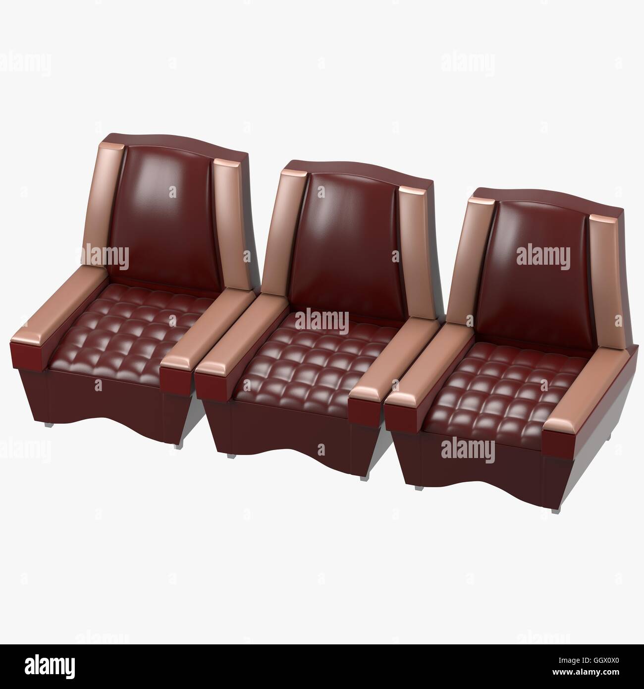 leather chair row design in red Stock Photo - Alamy