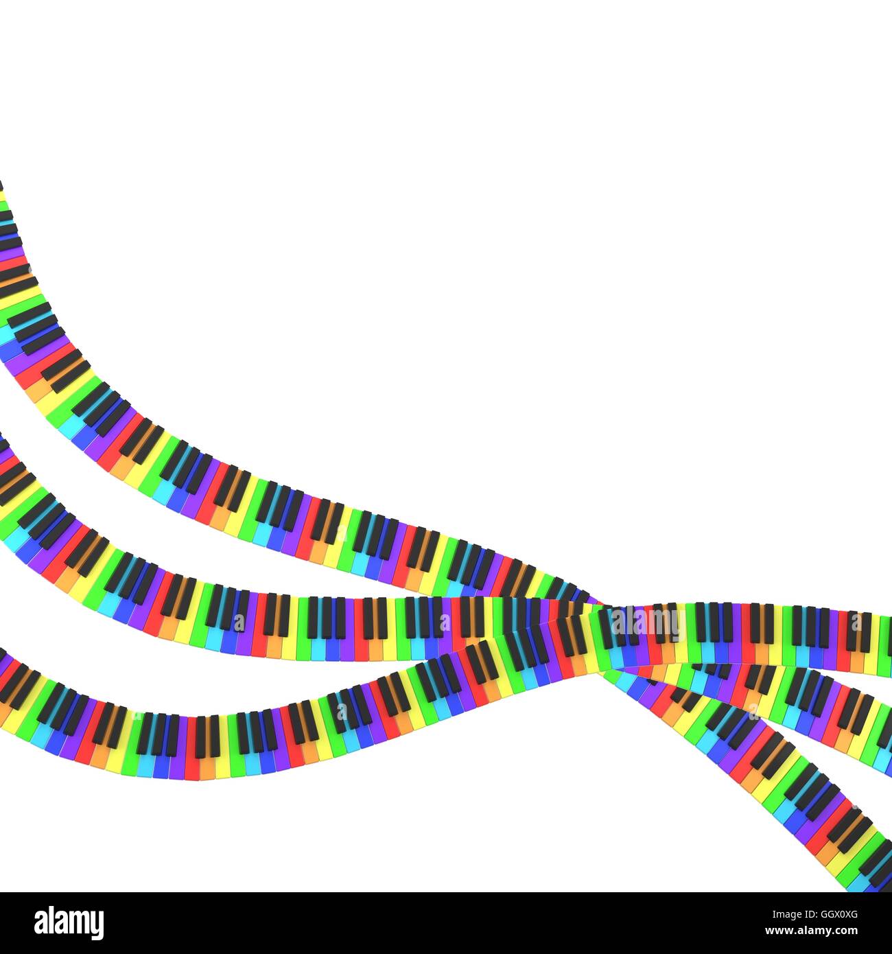 isolated piano keyboard in rainbow colors Stock Photo - Alamy