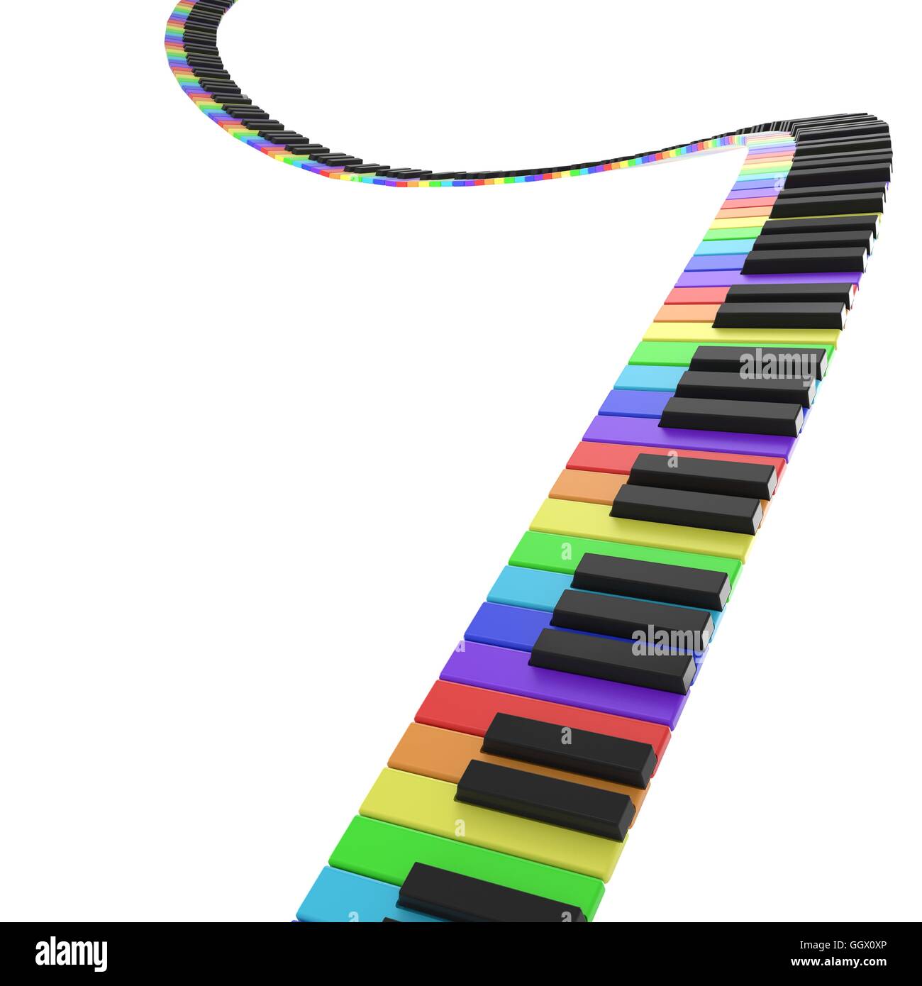 isolated piano keyboard in rainbow colors Stock Photo - Alamy