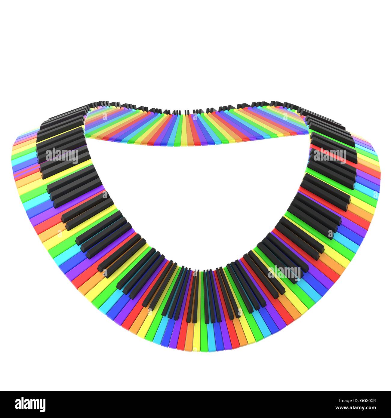 isolated piano keyboard in rainbow colors Stock Photo - Alamy