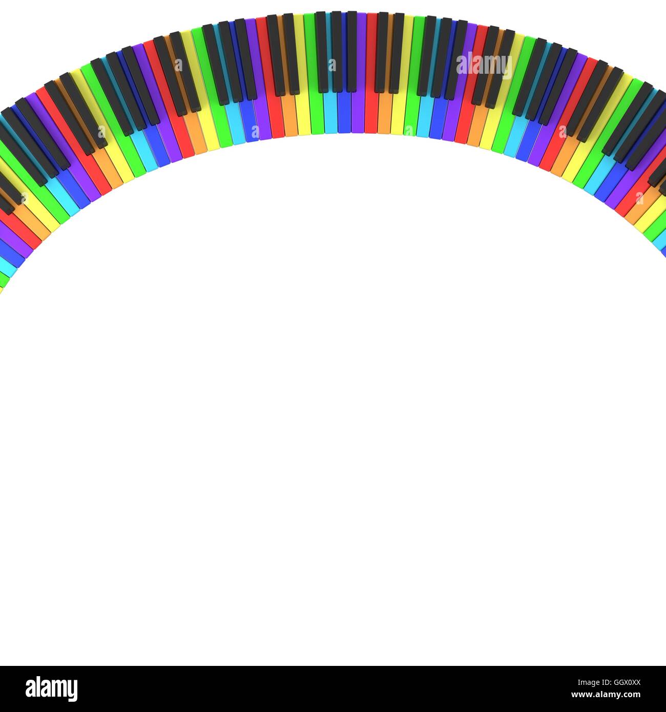 isolated piano keyboard in rainbow colors Stock Photo - Alamy