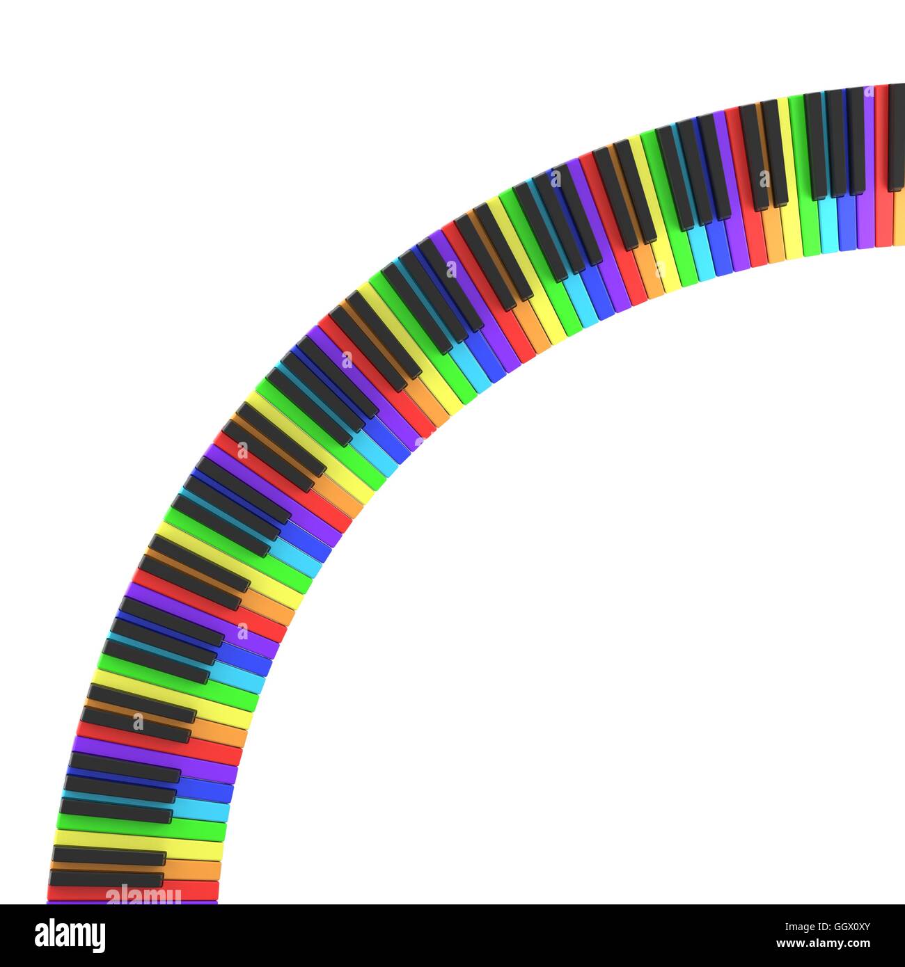 isolated piano keyboard in rainbow colors Stock Photo - Alamy