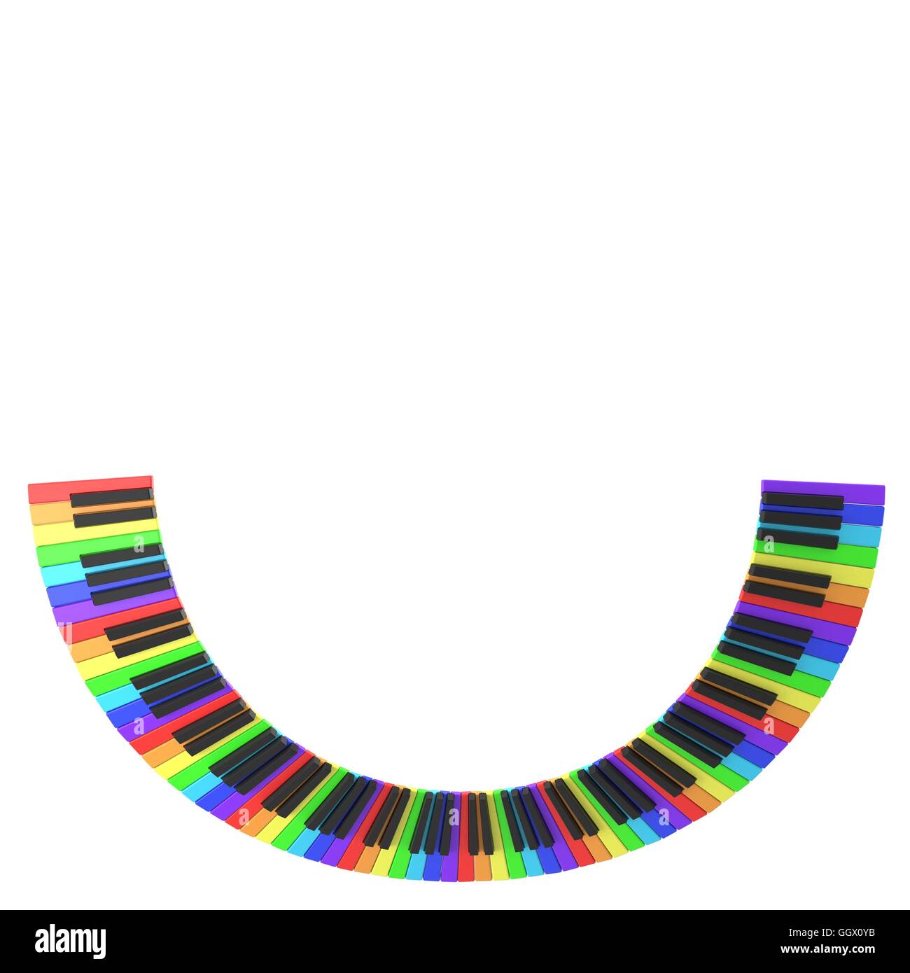 isolated piano keyboard in rainbow colors Stock Photo - Alamy