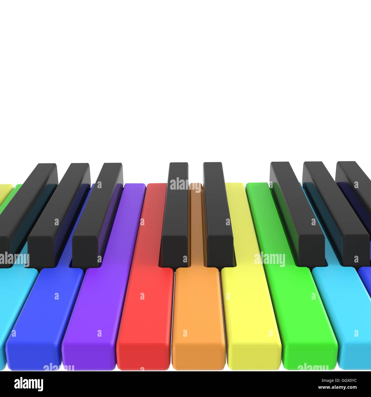 isolated piano keyboard in rainbow colors Stock Photo - Alamy