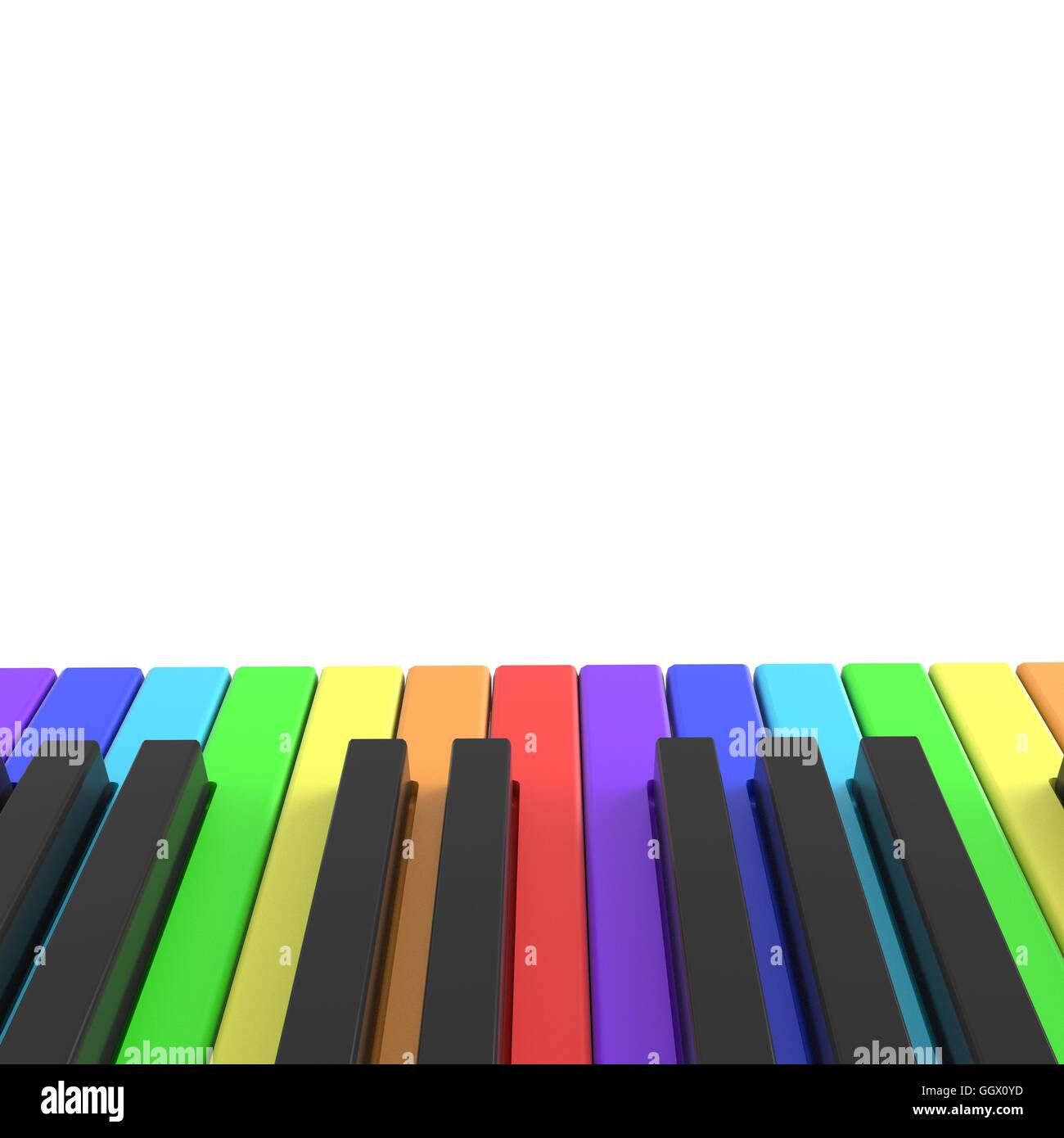 isolated piano keyboard in rainbow colors Stock Photo - Alamy