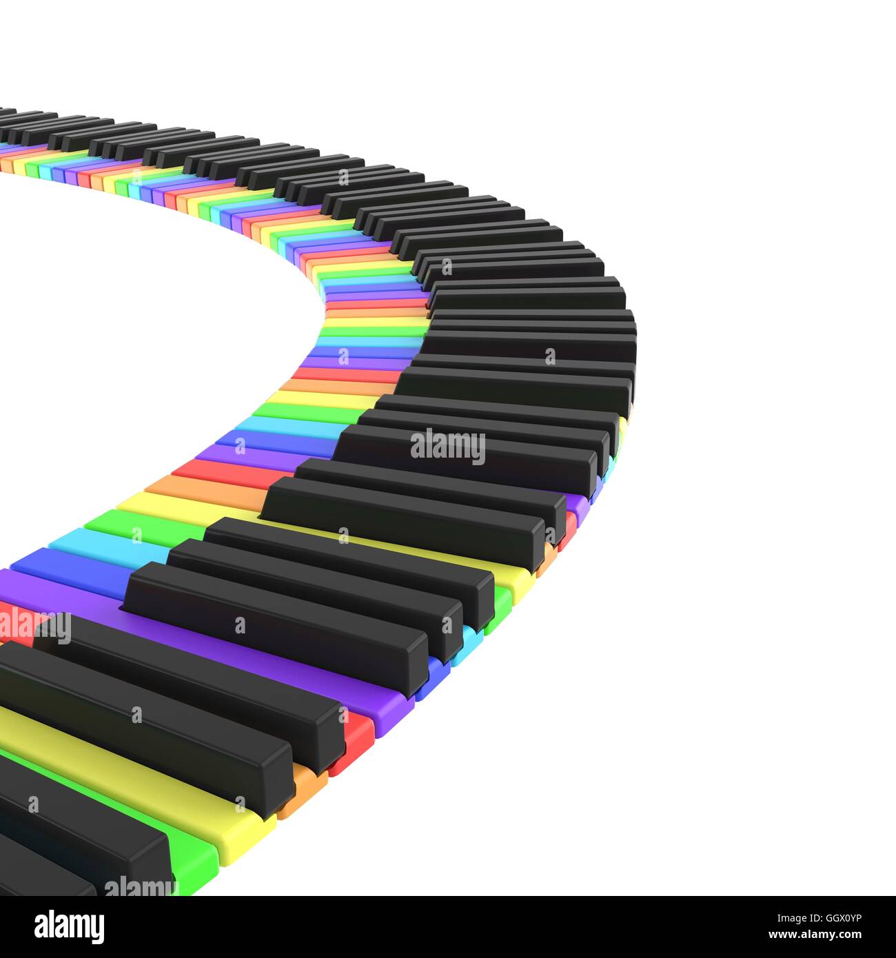 isolated piano keyboard in rainbow colors Stock Photo - Alamy