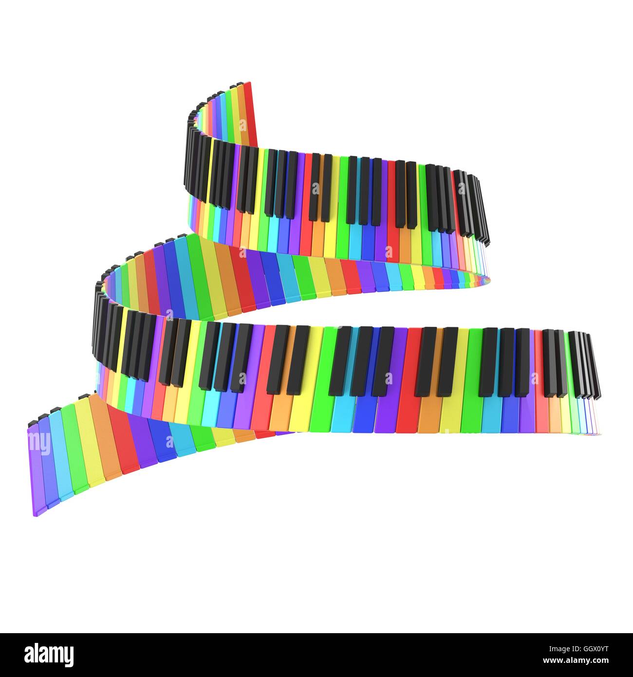 isolated piano keyboard in rainbow colors Stock Photo - Alamy
