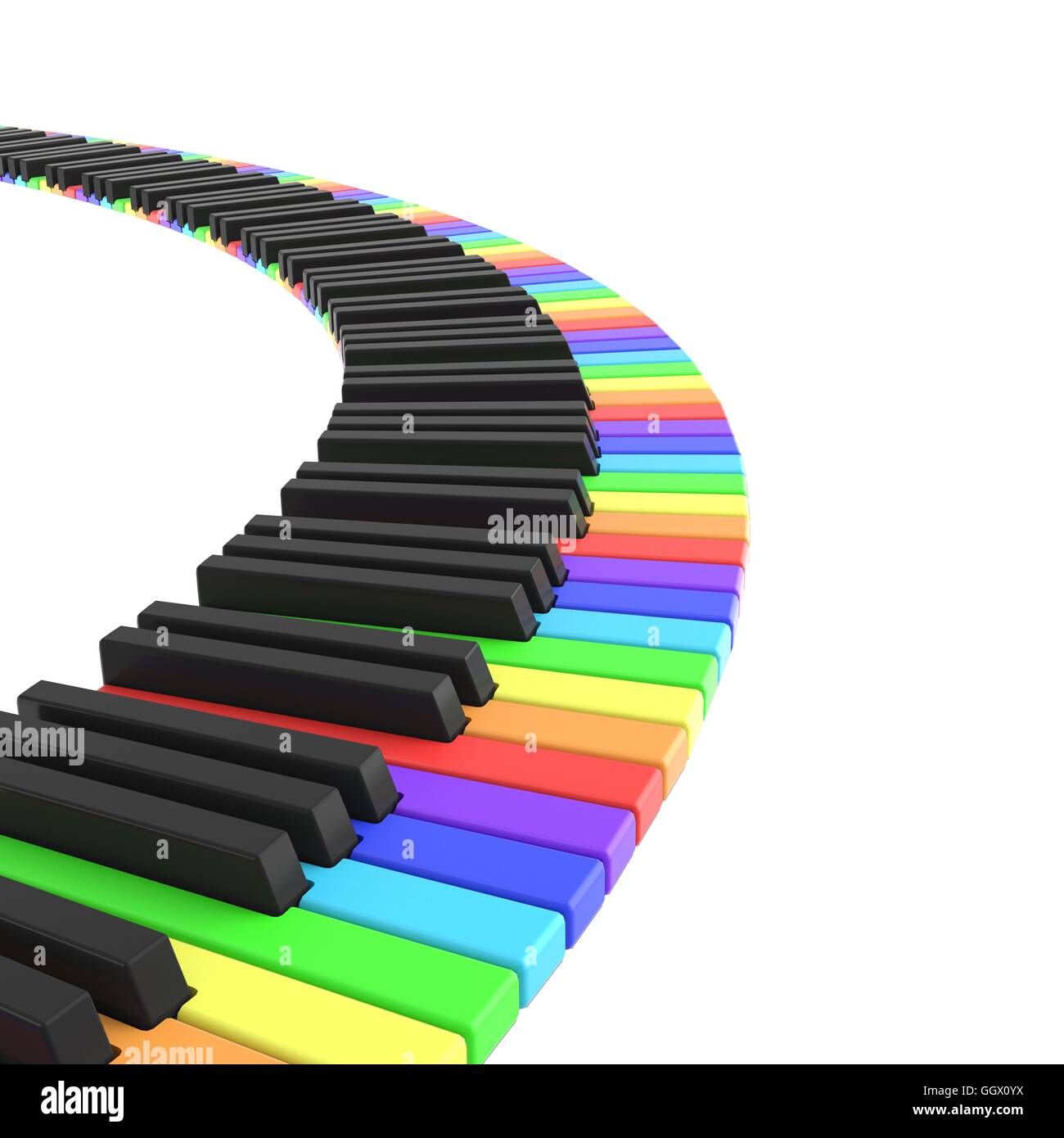 isolated piano keyboard in rainbow colors Stock Photo - Alamy