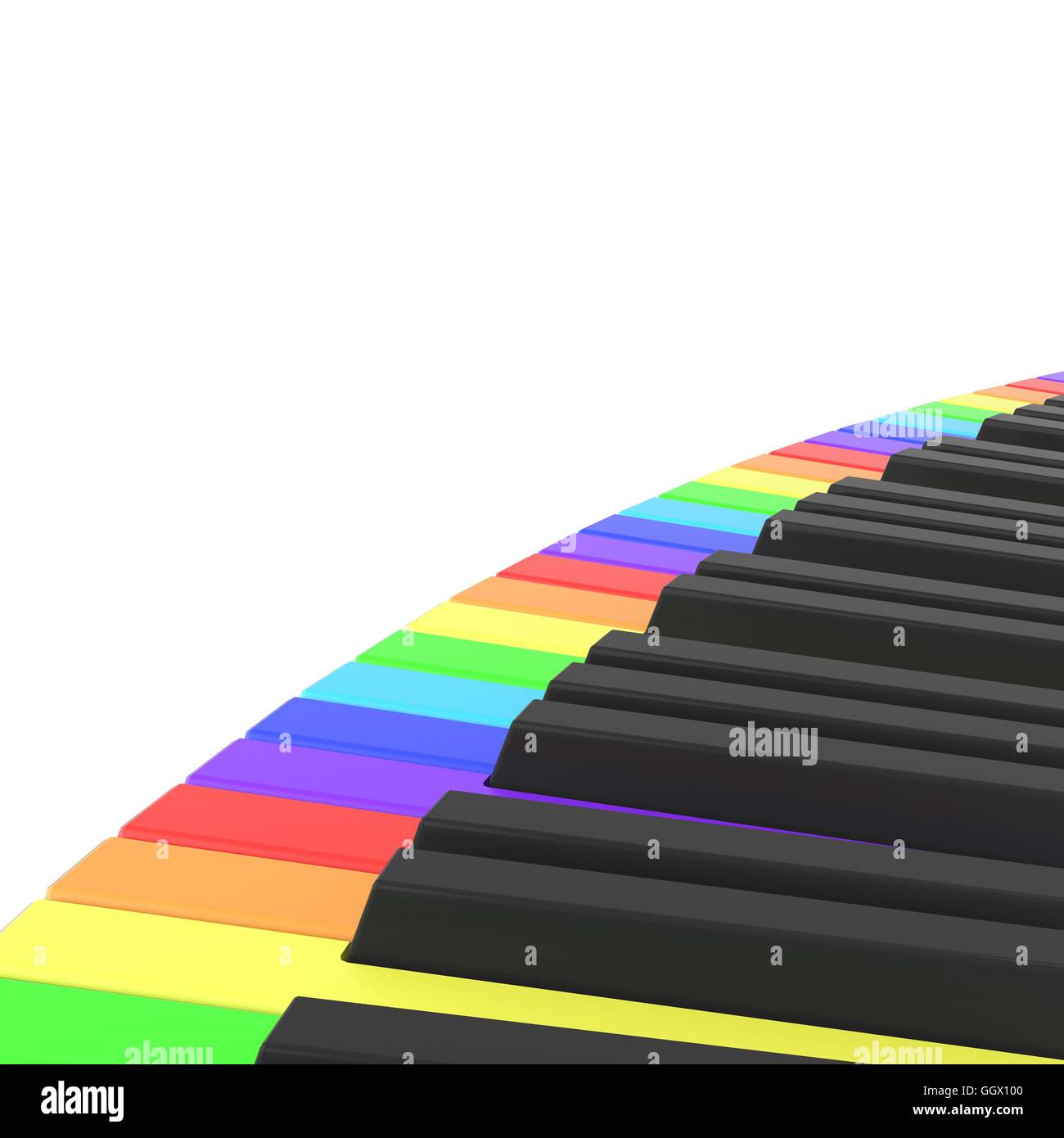 isolated piano keyboard in rainbow colors Stock Photo - Alamy