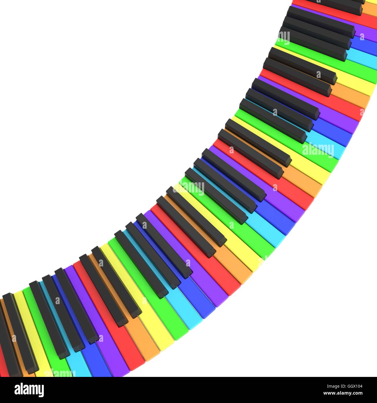 isolated piano keyboard in rainbow colors Stock Photo - Alamy