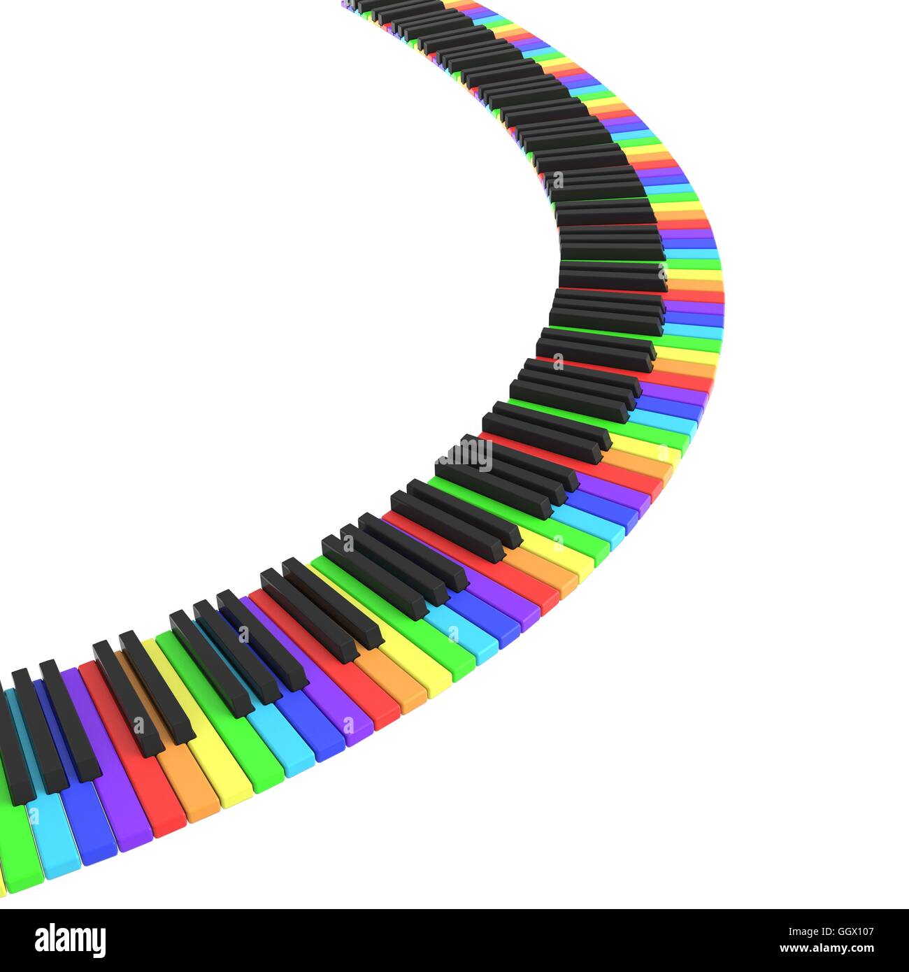 isolated piano keyboard in rainbow colors Stock Photo - Alamy