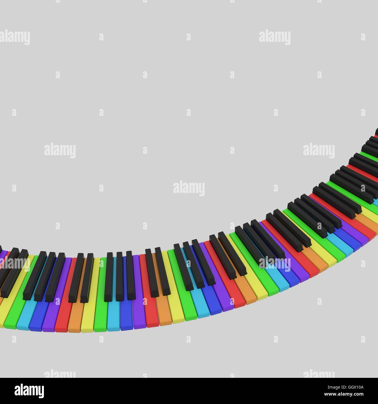 isolated piano keyboard in rainbow colors Stock Photo - Alamy