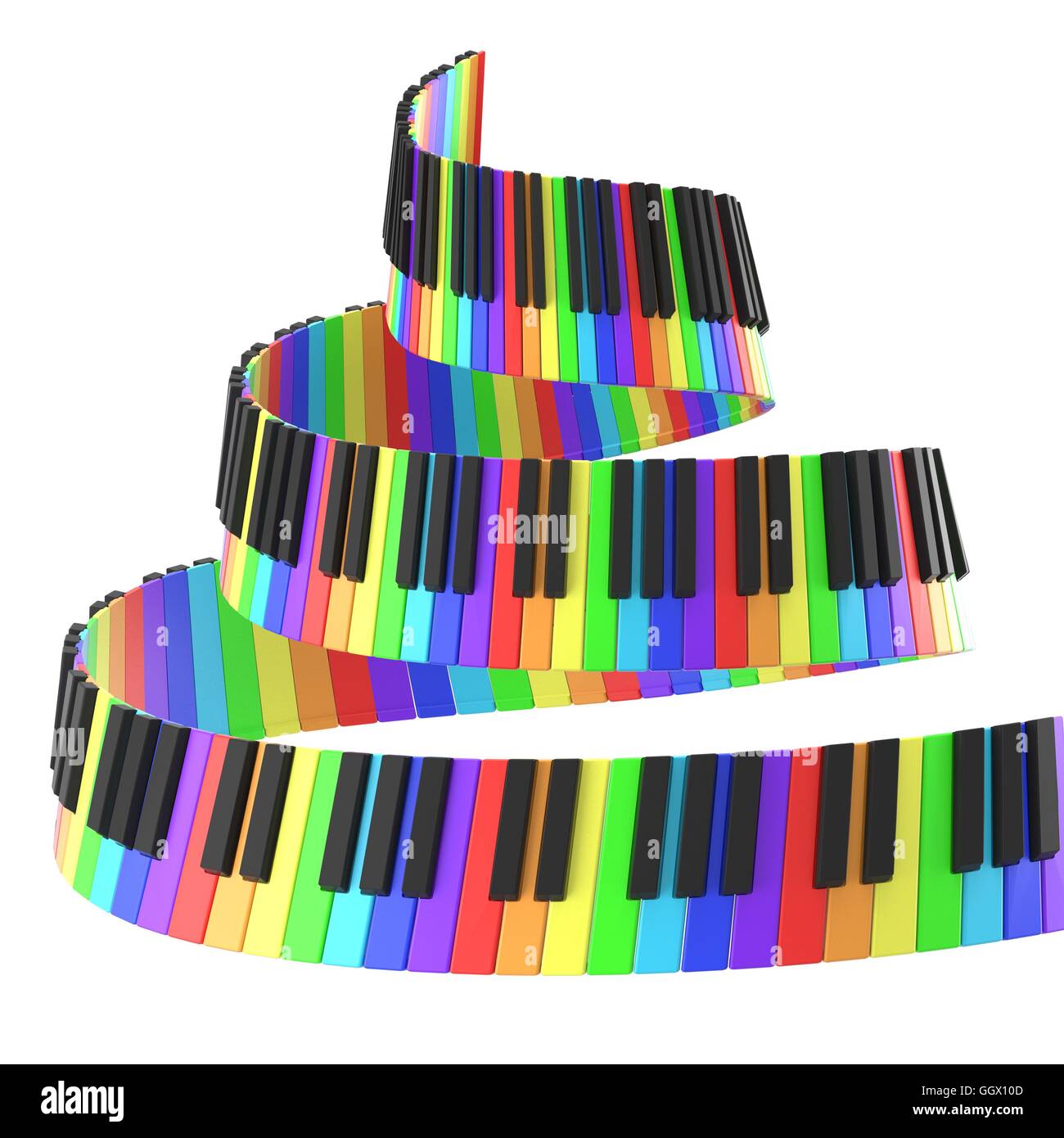 isolated piano keyboard in rainbow colors Stock Photo - Alamy