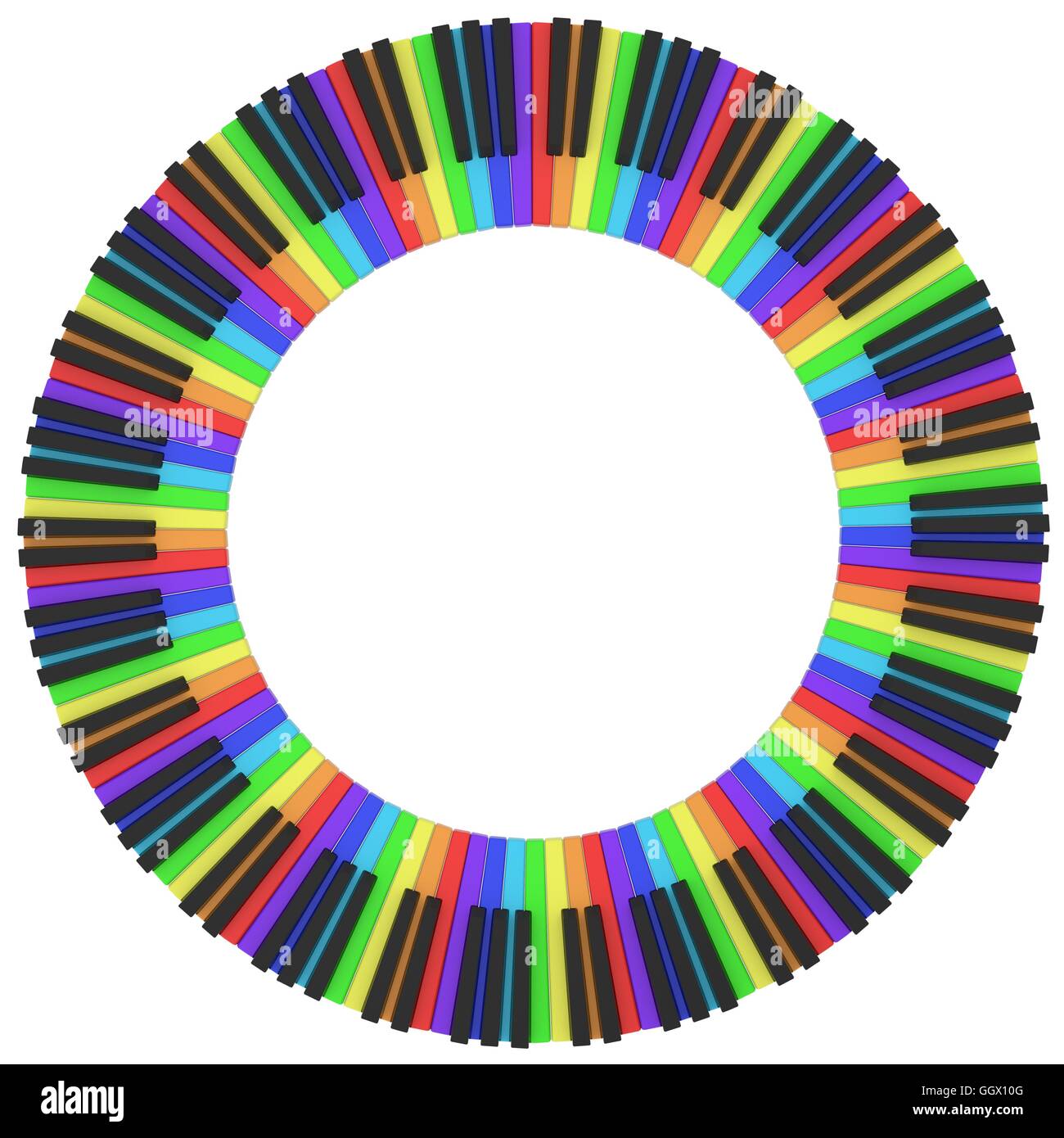 isolated piano keyboard in rainbow colors Stock Photo - Alamy