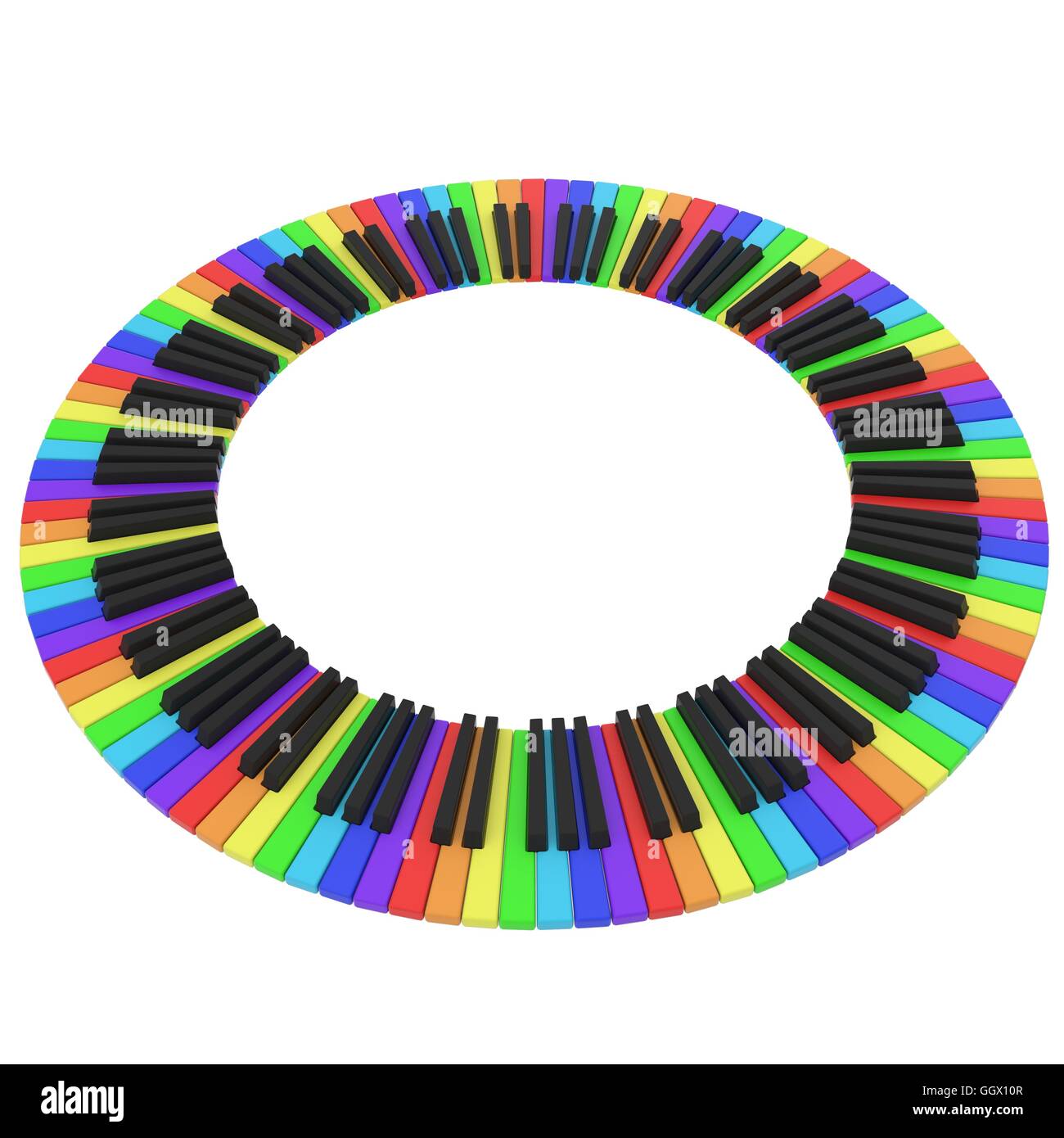 isolated piano keyboard in rainbow colors Stock Photo - Alamy