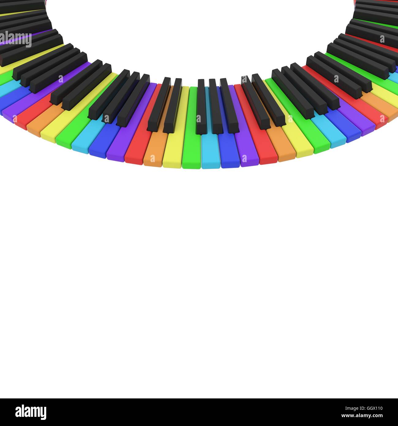 isolated piano keyboard in rainbow colors Stock Photo - Alamy