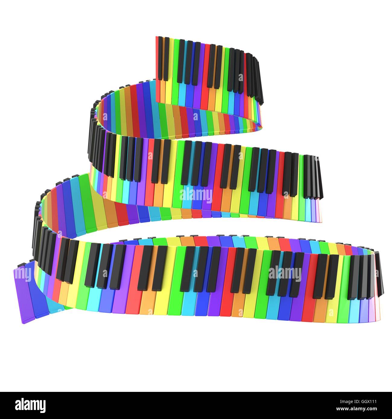 isolated piano keyboard in rainbow colors Stock Photo - Alamy