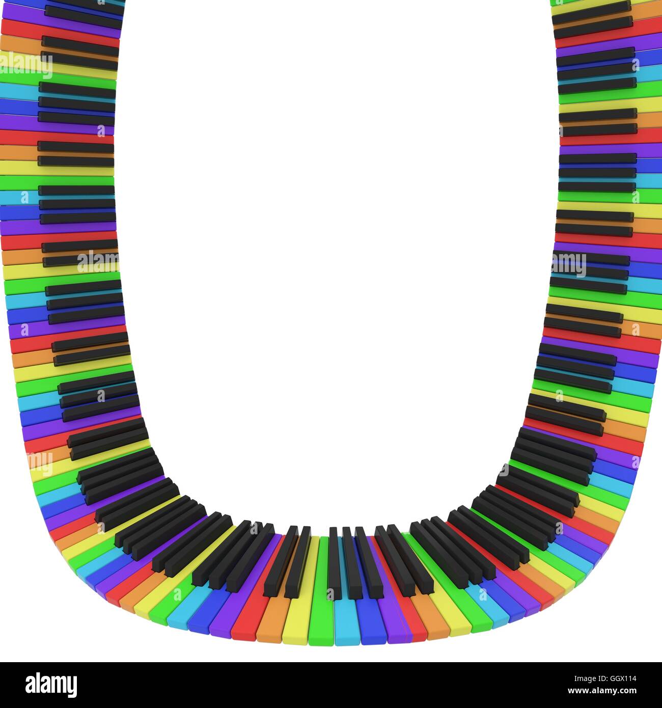 isolated piano keyboard in rainbow colors Stock Photo - Alamy