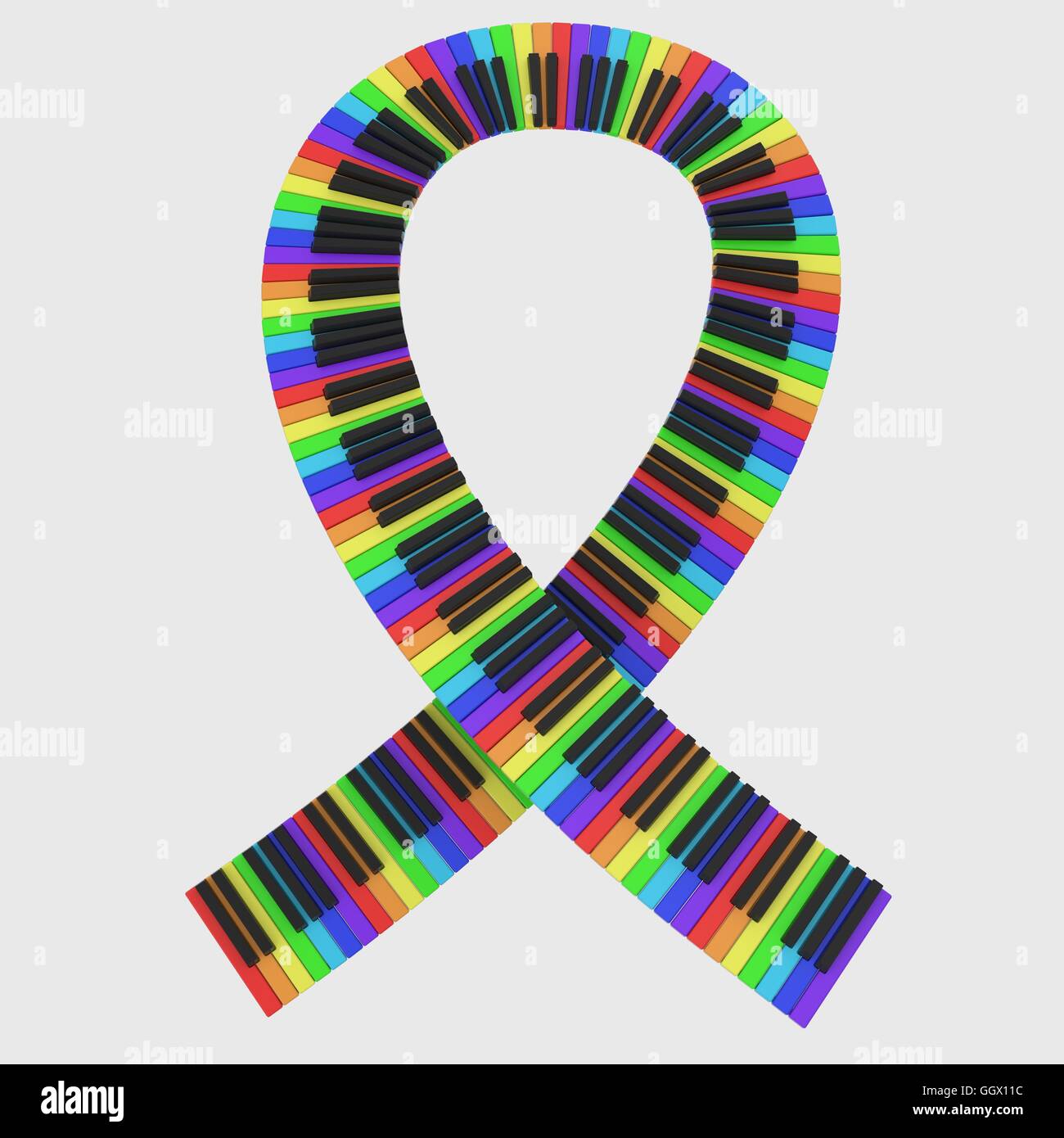 isolated piano keyboard in rainbow colors Stock Photo - Alamy