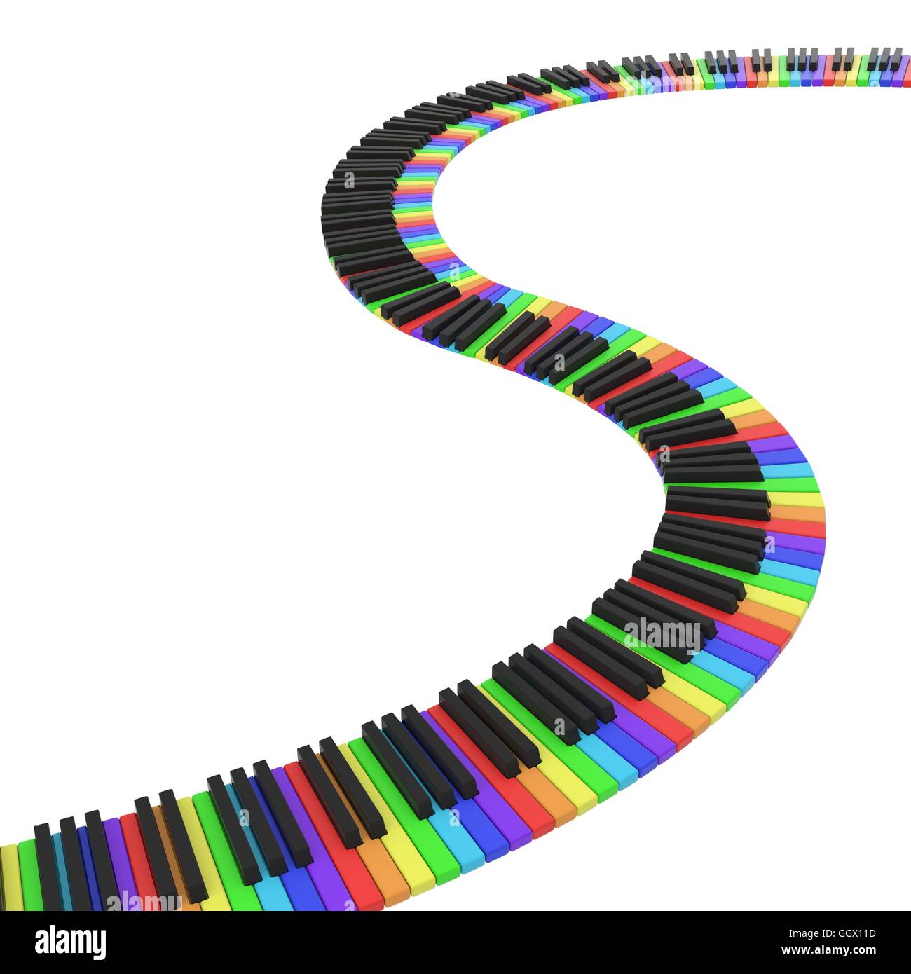 isolated piano keyboard in rainbow colors Stock Photo - Alamy