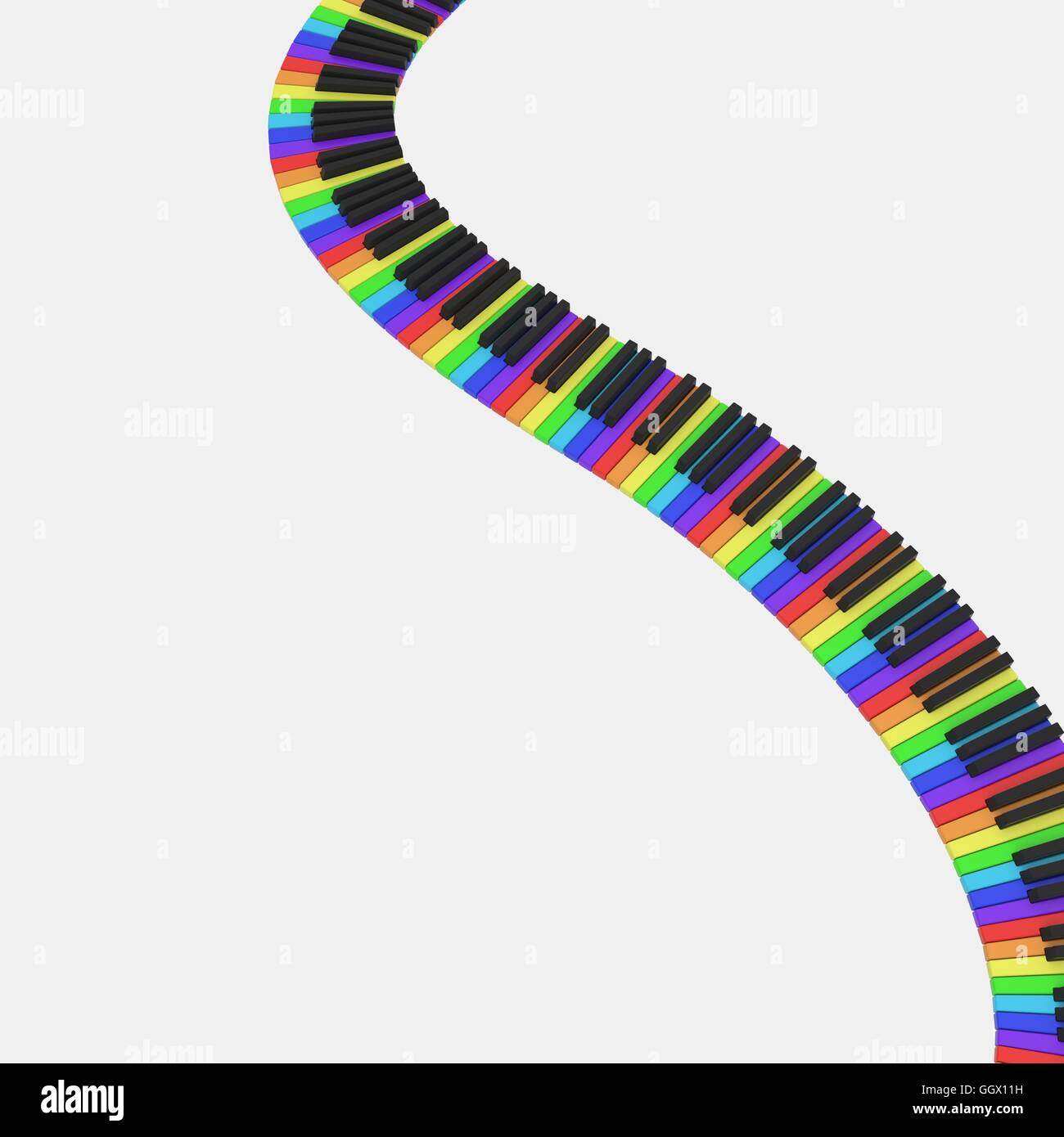 isolated piano keyboard in rainbow colors Stock Photo - Alamy