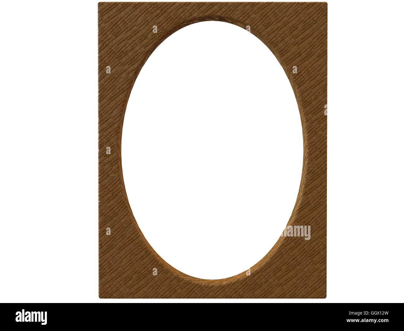 isolated textured oval photoframe 3d render in brown Stock Photo - Alamy