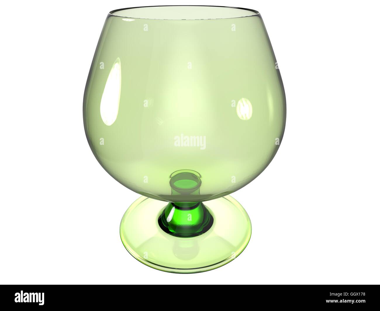 isolated glass render in green tones with reflections Stock Photo - Alamy
