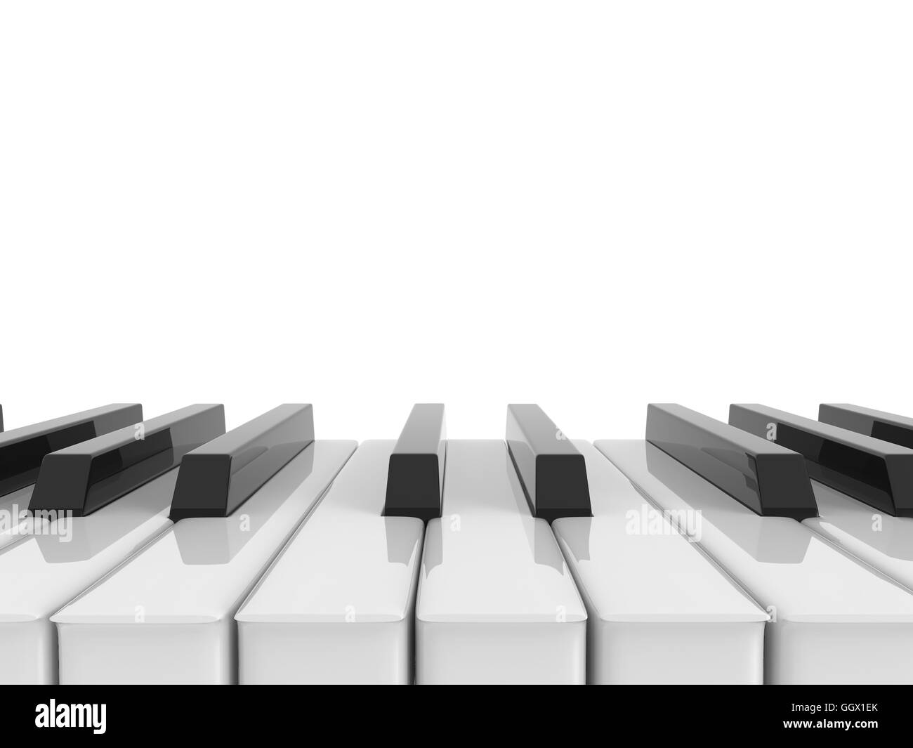 isolated black and white shiny piano keyboard Stock Photo - Alamy