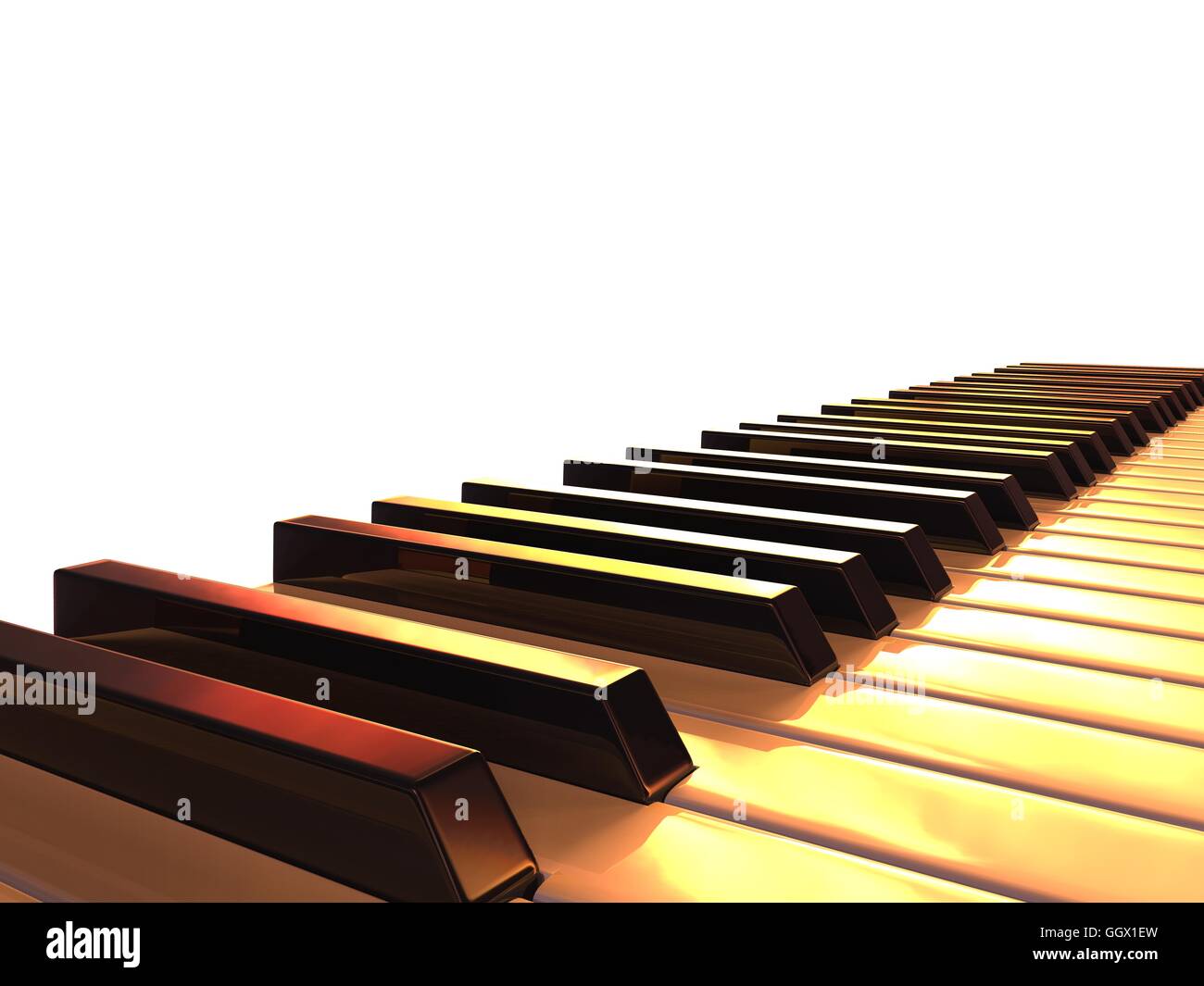 isolated black and white shiny piano keyboard Stock Photo - Alamy
