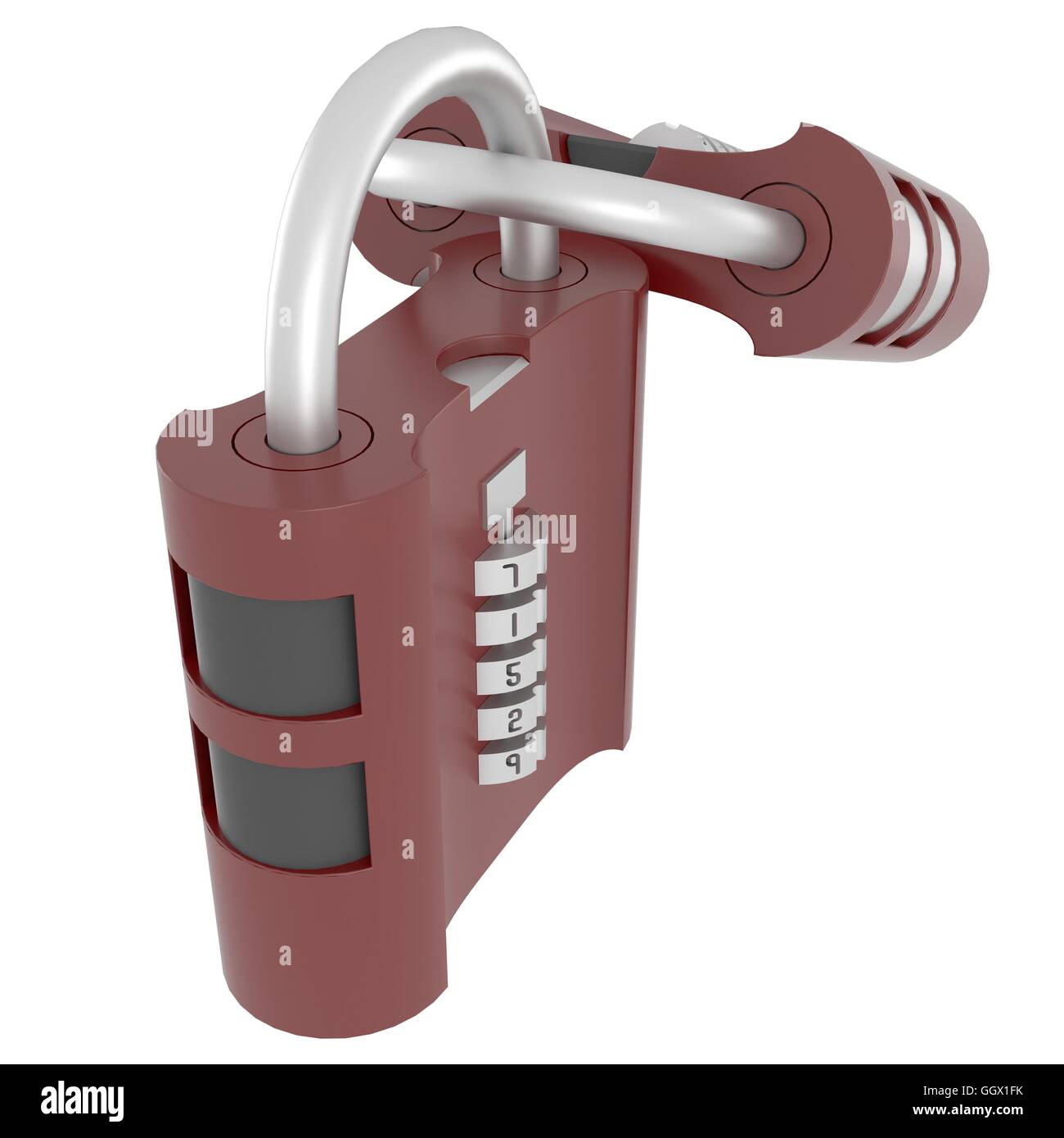 isolated heavy combination lock with five digits Stock Photo - Alamy