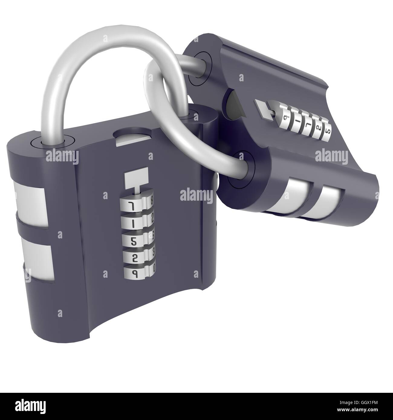 isolated heavy combination lock with five digits Stock Photo - Alamy