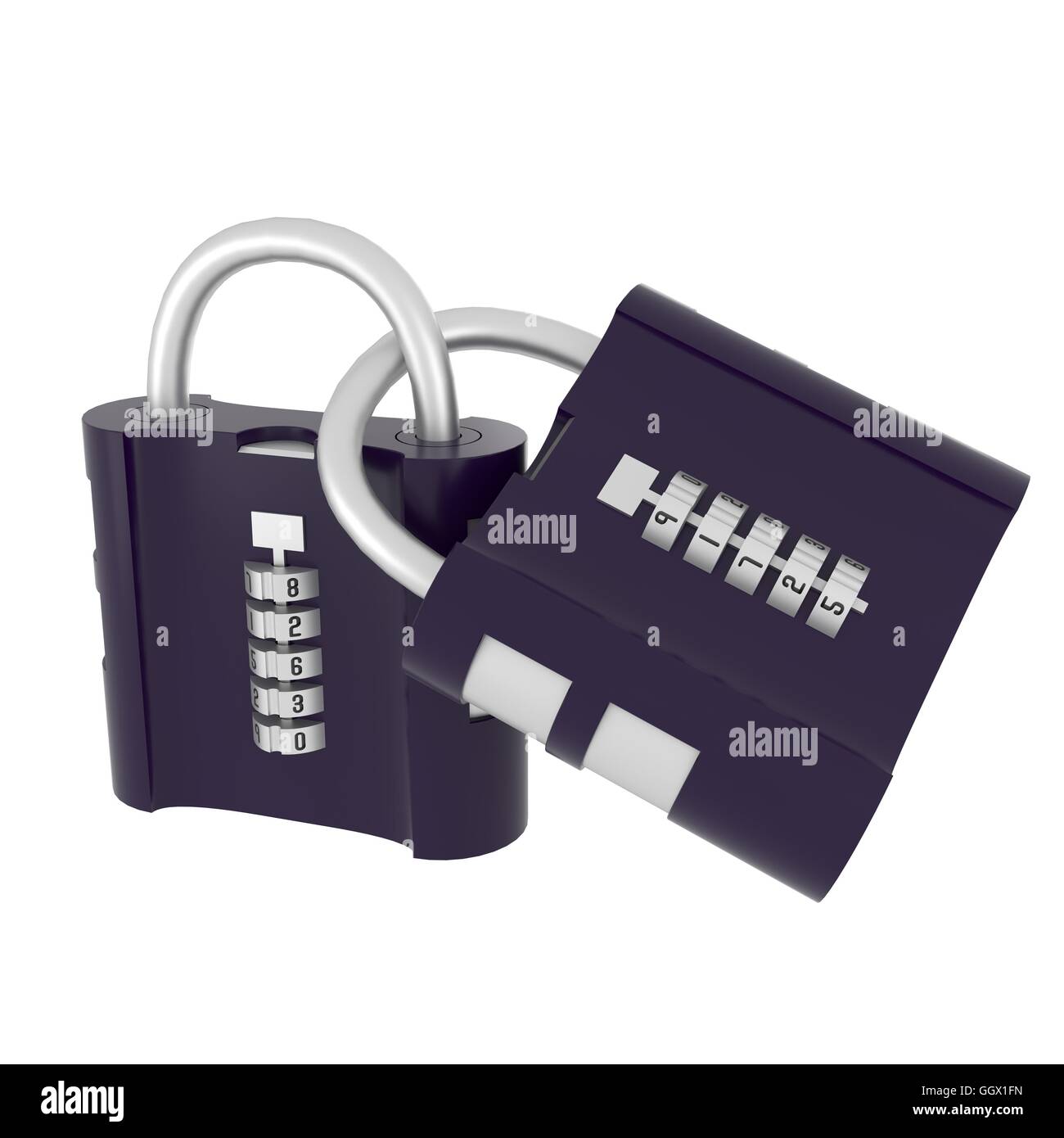isolated heavy combination lock with five digits Stock Photo - Alamy