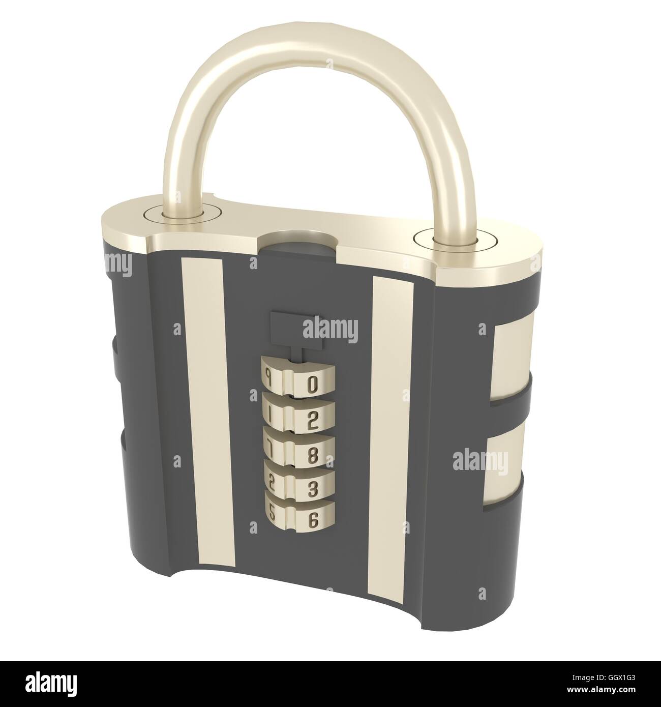 isolated heavy combination lock with five digits Stock Photo - Alamy