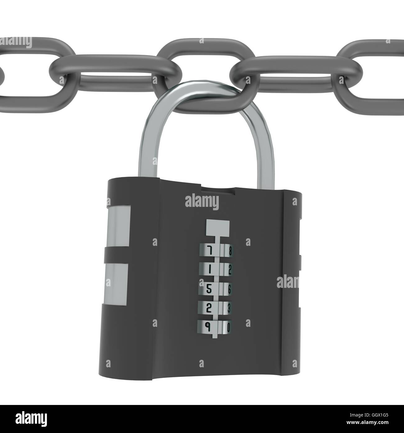 isolated heavy combination lock with five digits Stock Photo - Alamy