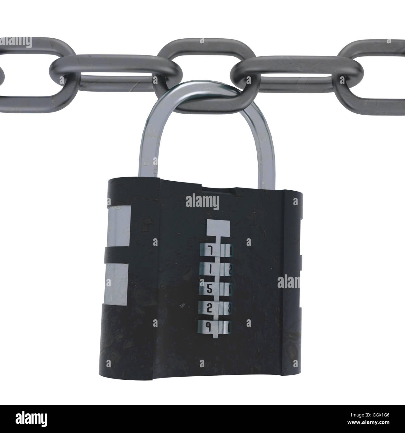 isolated heavy combination lock with five digits Stock Photo - Alamy