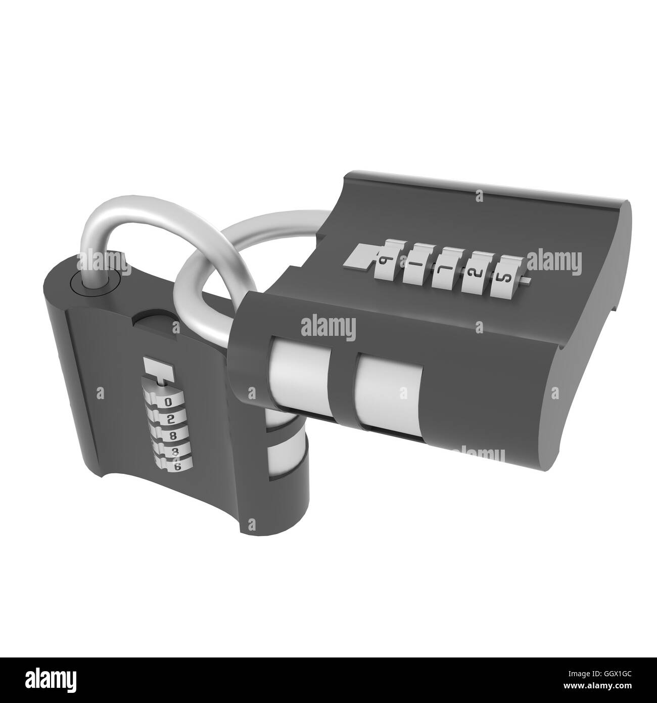 isolated heavy combination lock with five digits Stock Photo - Alamy