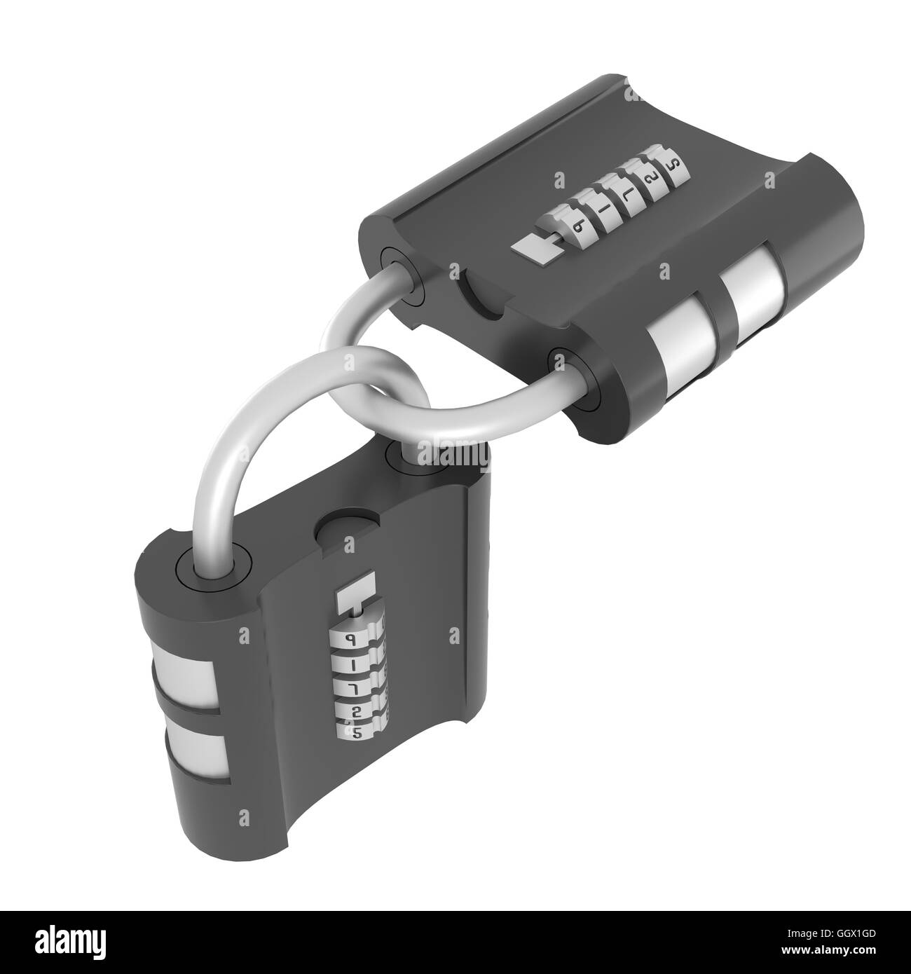 Letter lock combination padlock Black and White Stock Photos & Images ...