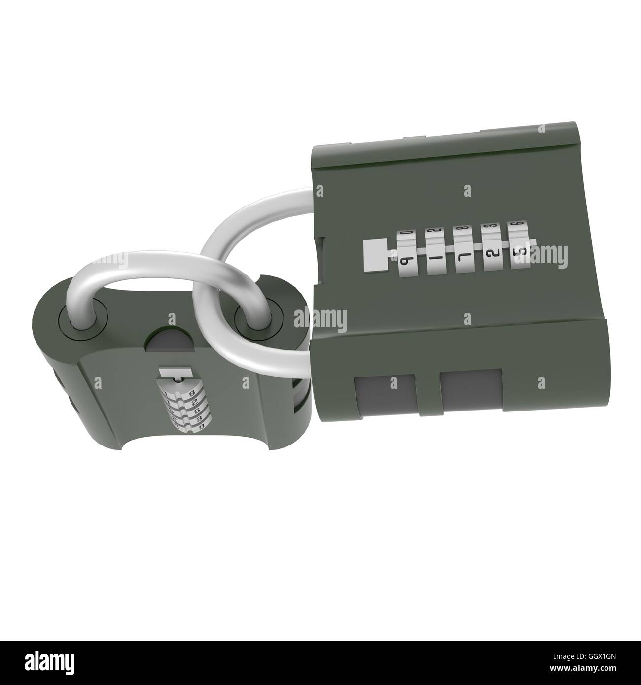 isolated heavy combination lock with five digits Stock Photo - Alamy