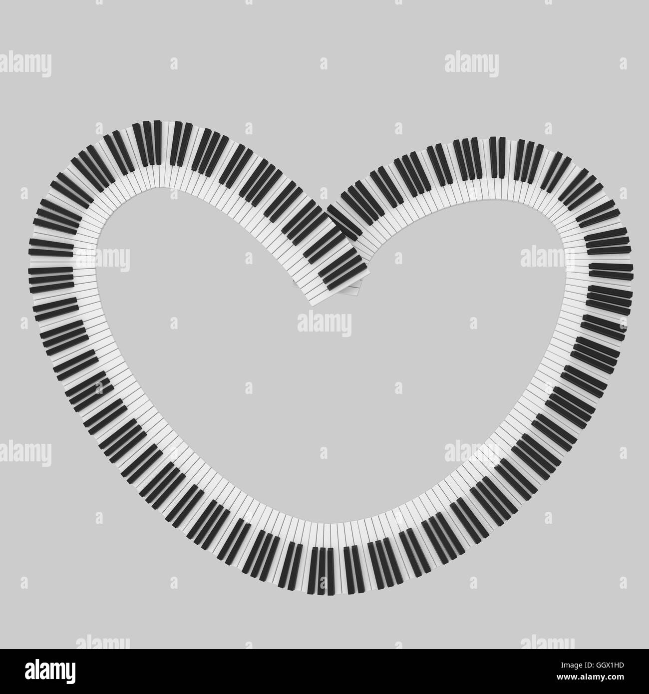 Isolated heart shaped bend piano keyboard design Stock Photo - Alamy