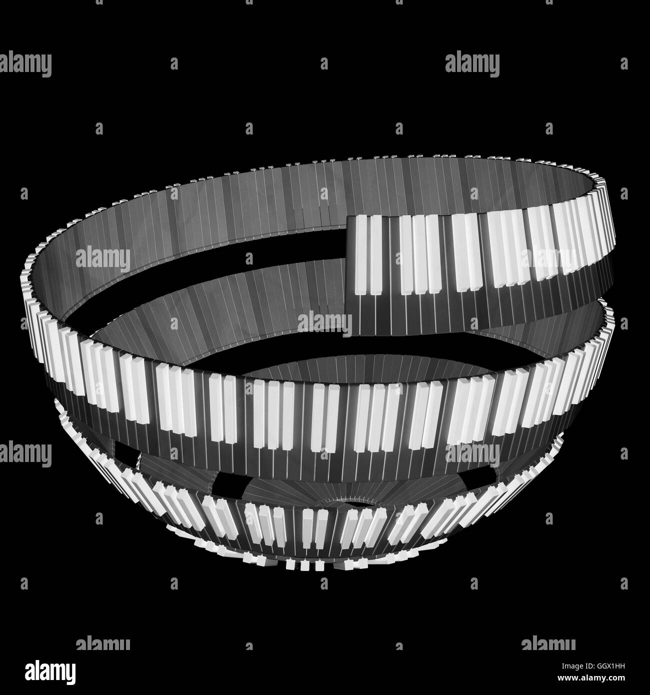 Spherical shaped piano keyboard design render 3d Stock Photo - Alamy