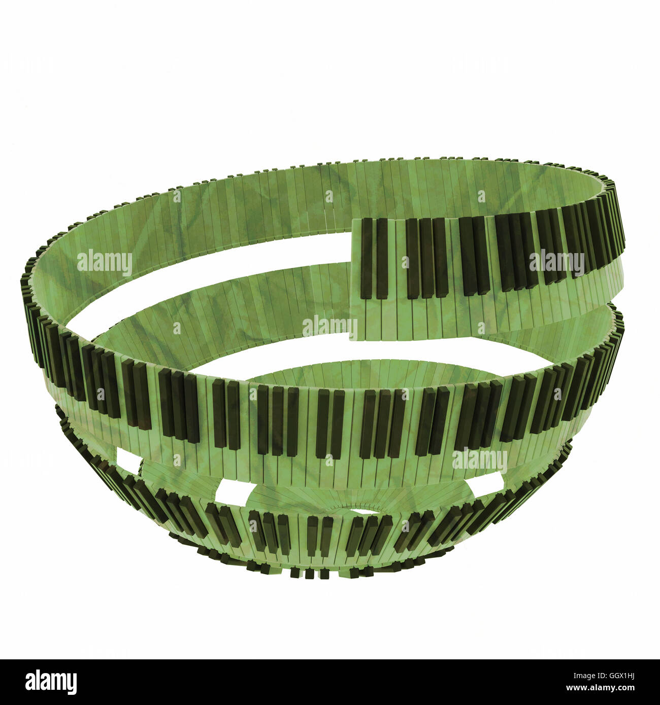 Spherical shaped piano keyboard design render 3d Stock Photo - Alamy