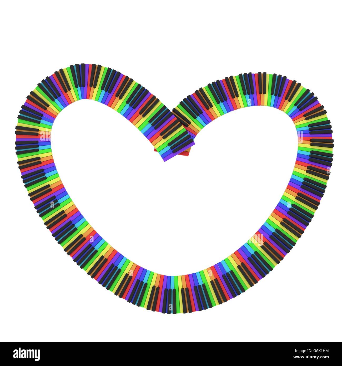 Isolated heart shaped bend piano keyboard design Stock Photo - Alamy